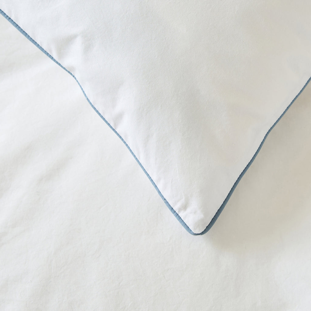 White 400 Thread Count Piped Edge Duvet Cover with Grey Trim | Bed ...