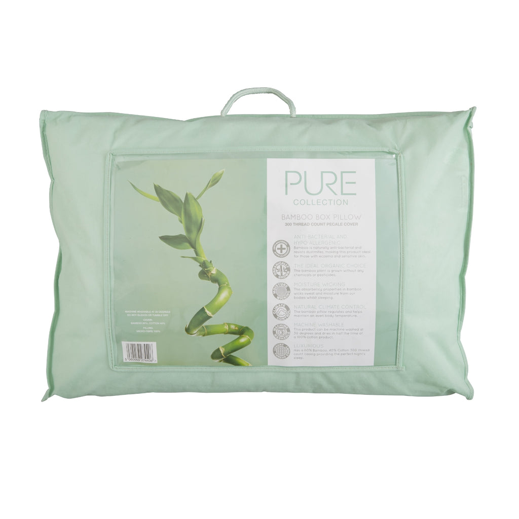 Bamboo Hypoallergenic Micro-fibre Firm-Feel Box Pillow x1 | Bed & Bath ...