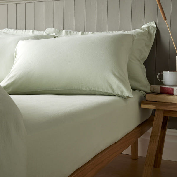 Duck Egg Linen Blend Fitted Sheet | Bed & Bath Emporium – Bed and Bath ...