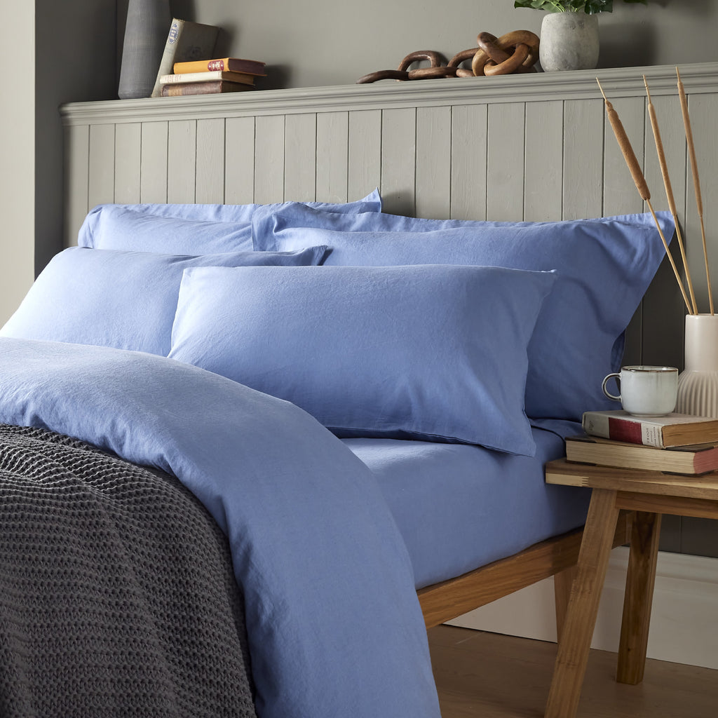 Marine Blue Linen Blend Duvet Cover | Bed & Bath Emporium – Bed and ...